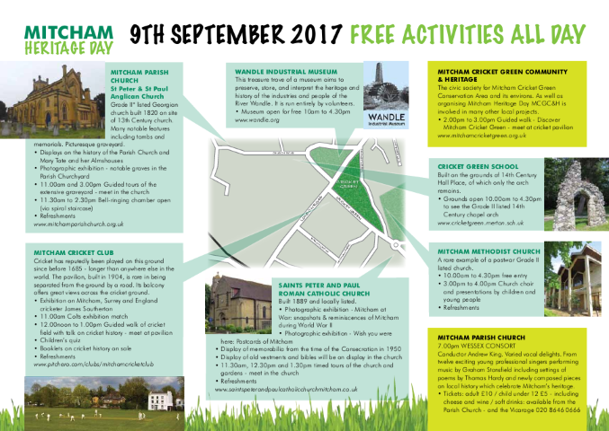 Mitcham Heritage Day – Saturday 9 September 2017 | Mitcham Cricket ...